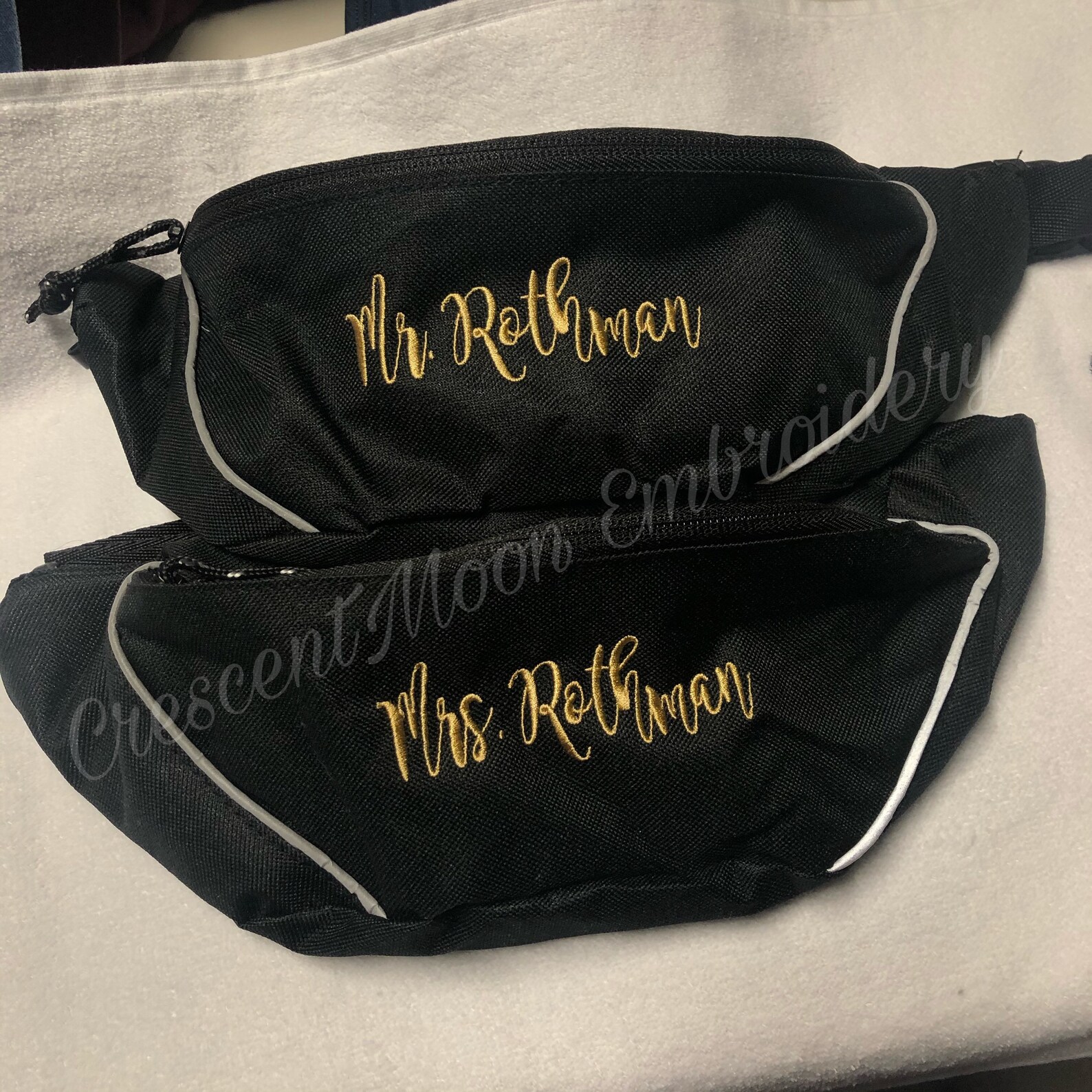 Custom Embroidery Black Fanny Pack Monogrammed Hip Pack | Etsy