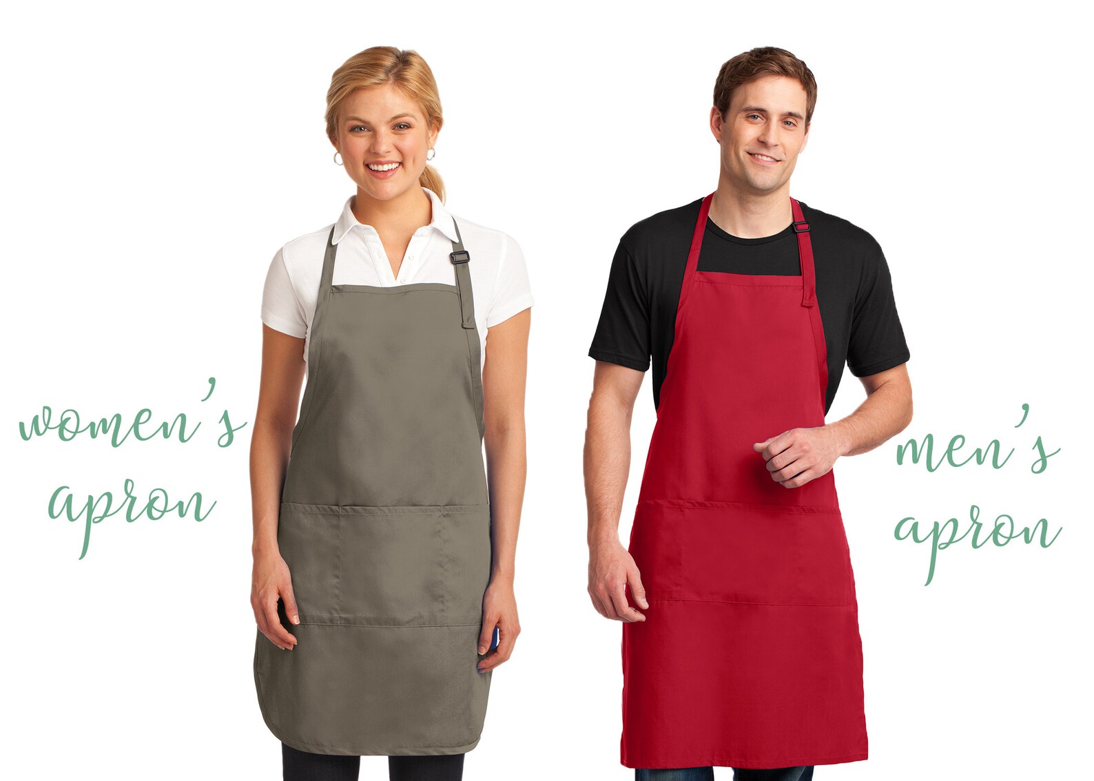 Personalized Full-length Apron With Pockets, Custom Embroidered Apron ...