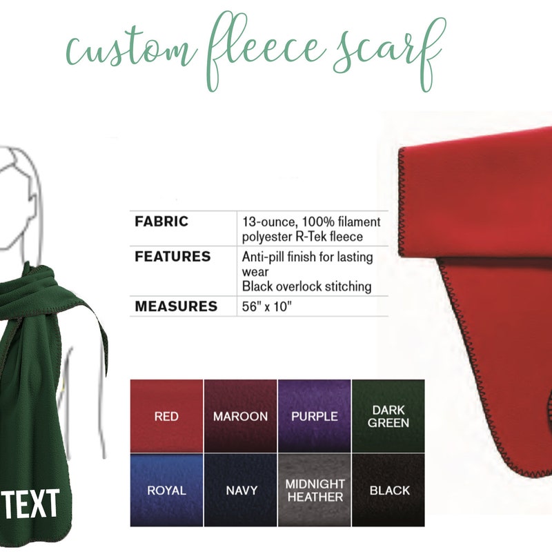 Fleece Scarf - Etsy