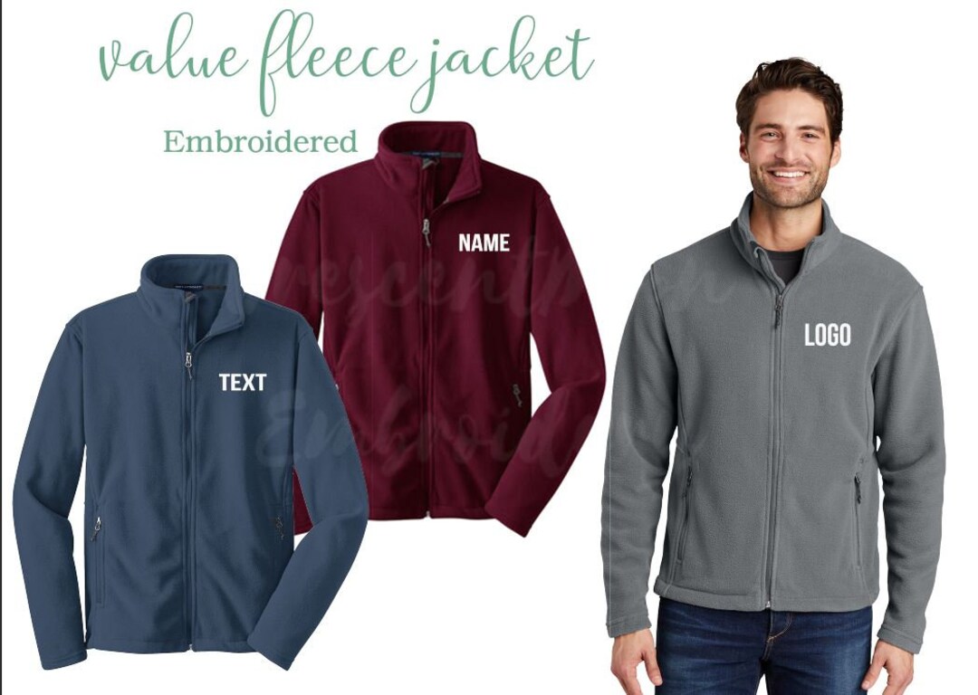 Personalized Value Fleece Jacket, Monogrammed Jacket, Embroidered ...