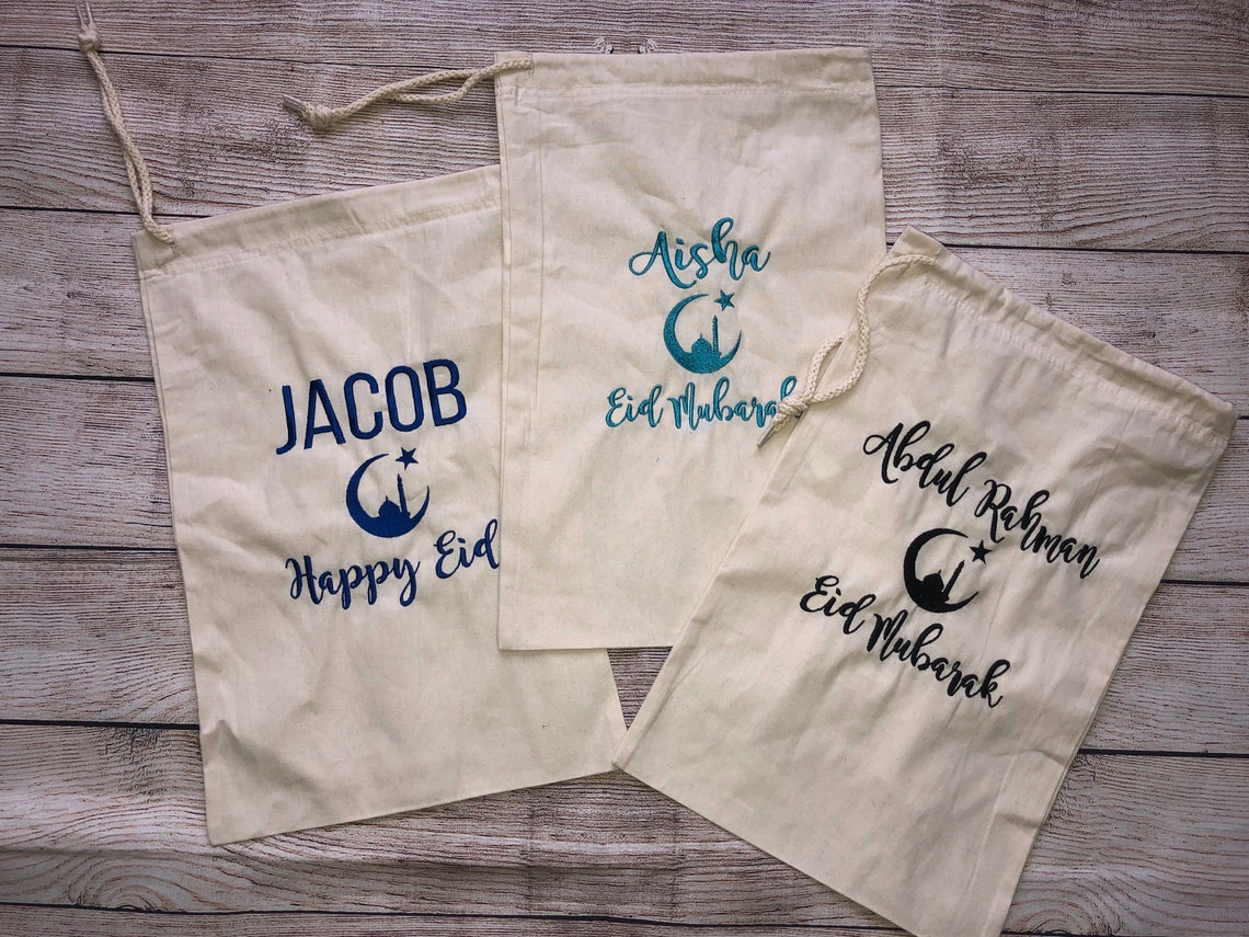Embroidered Eid Gift Bags Happy Eid Bag Eid Mubarak Gift - Etsy