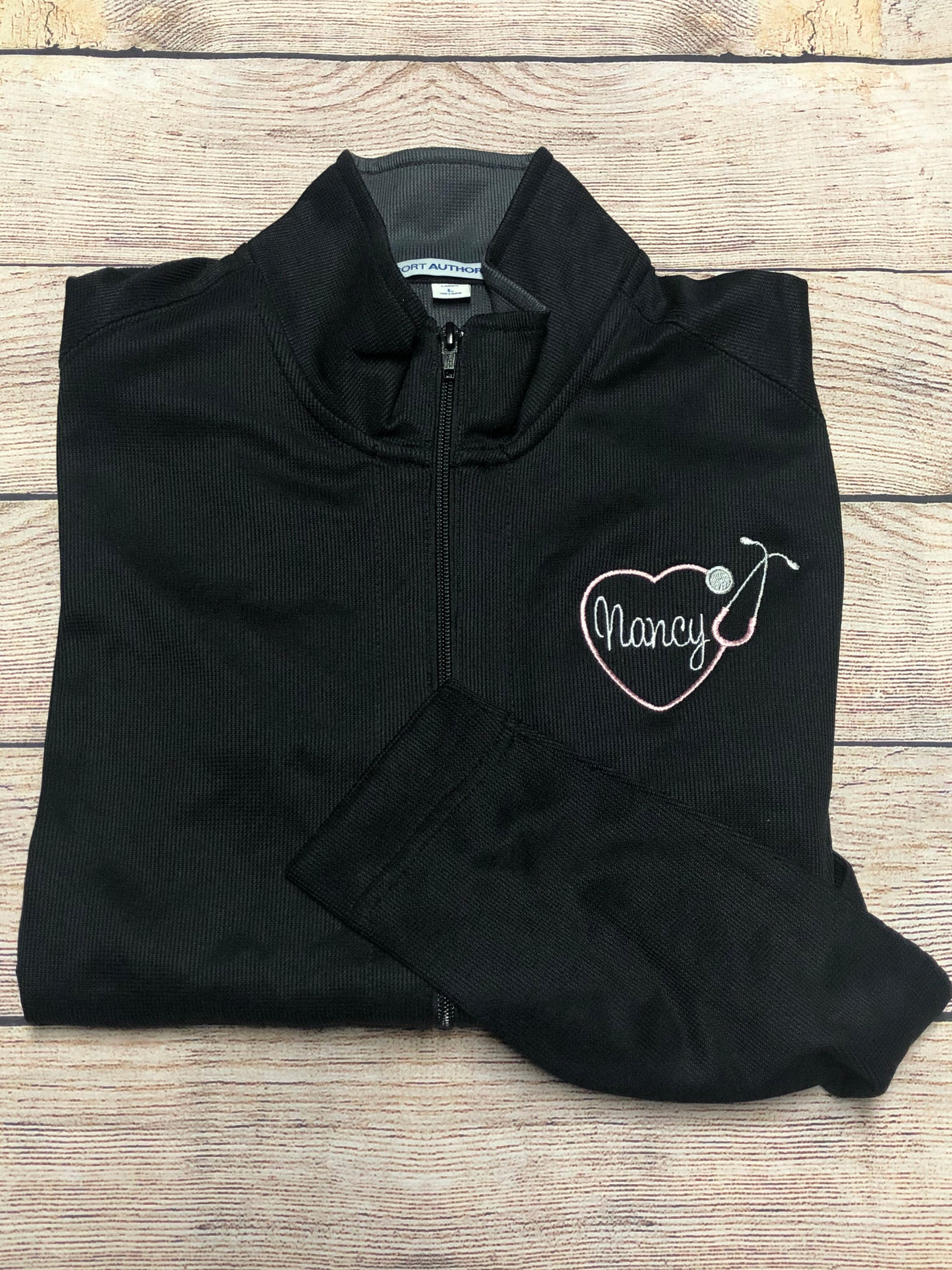 Personalized Ladies Full Zip Jacket, Custom Embroidered Vertical ...