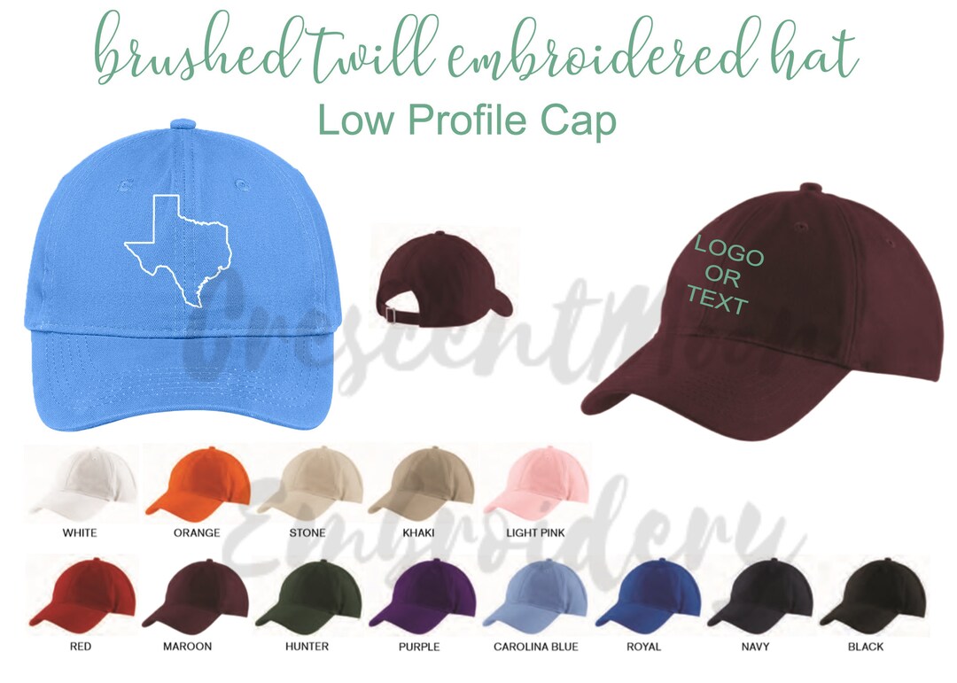 Embroidered Logo Dad Hat- Personalize With Any Text- Name- Monogram ...