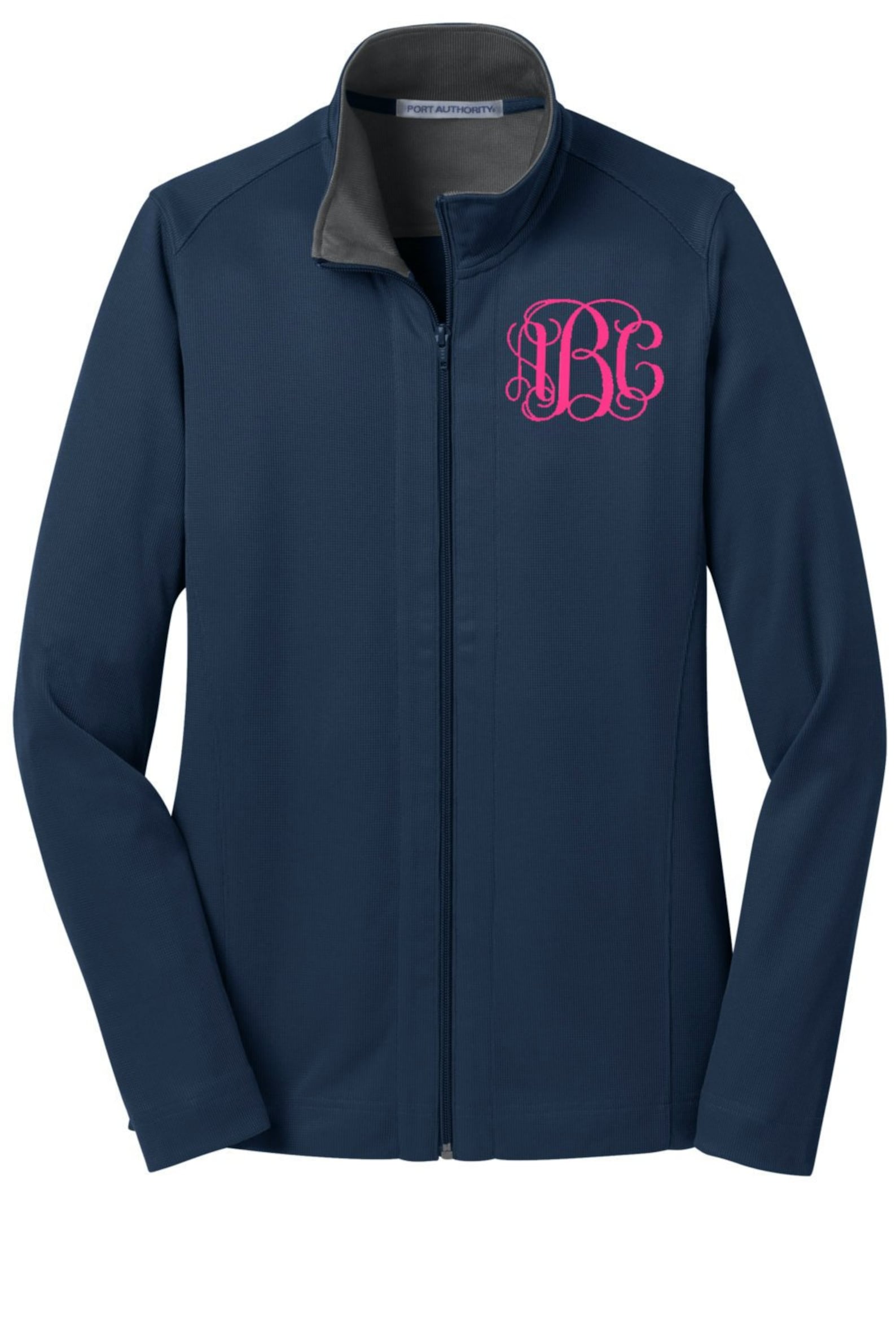 Personalized Ladies Full Zip Jacket, Custom Embroidered Vertical ...