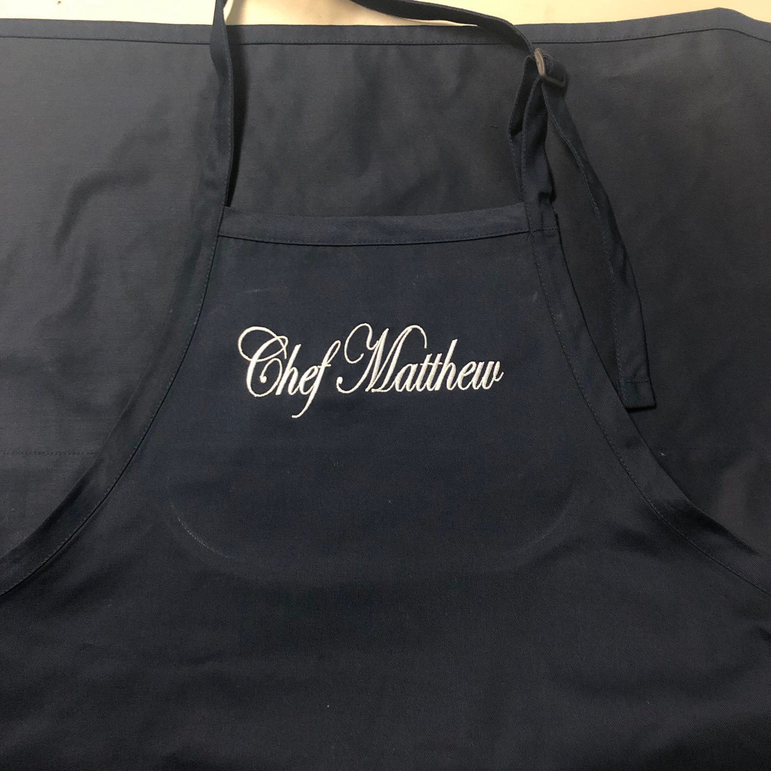 Personalized Full-length Apron With Pockets, Custom Embroidered Apron ...