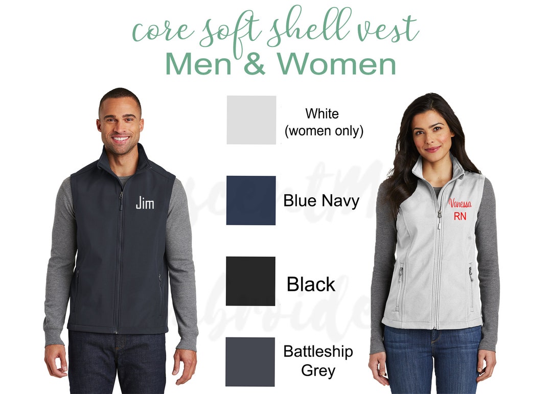 Custom Embroidery Core Soft Shell Vest- Personalize With Name Monogram ...