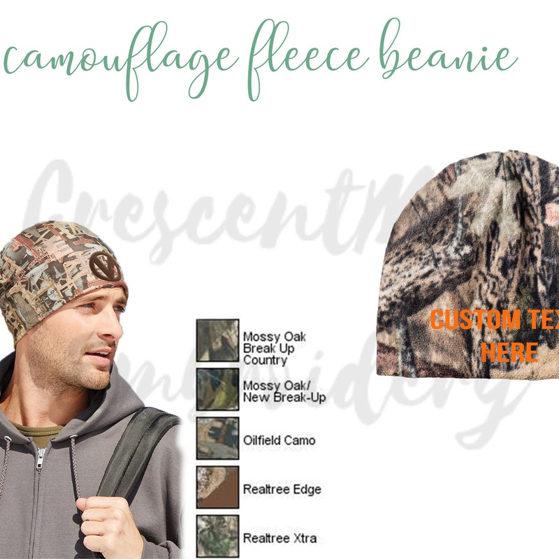 Embroidered Camo Beanie - Etsy