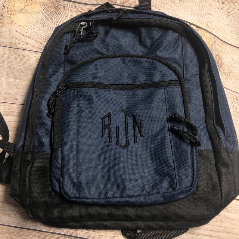 Monogrammed Backpack – Personalized Embroidery School Bag With Laptop ...