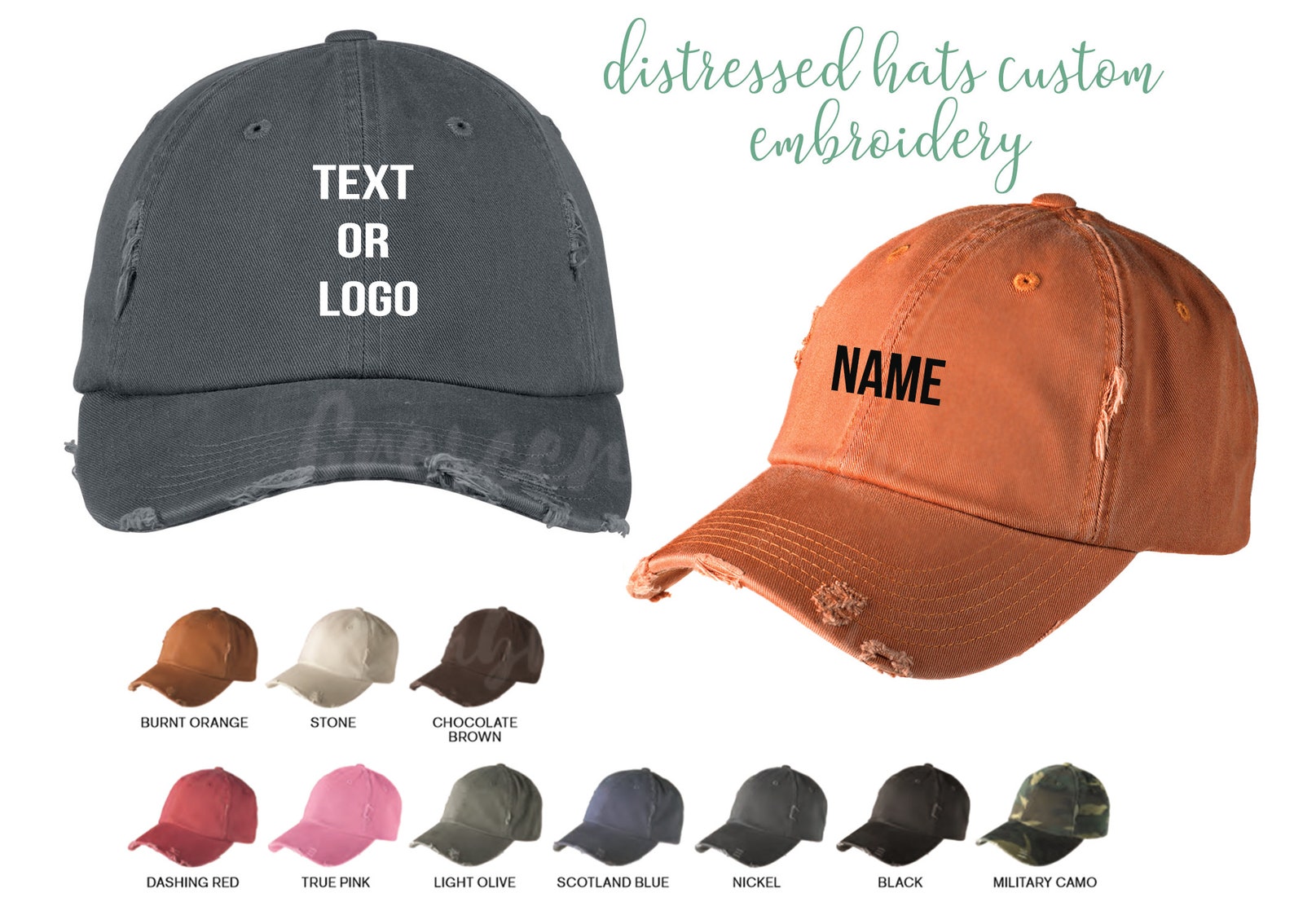 Custom Embroidered Hat Embroider Name Logo or Text Monogram - Etsy