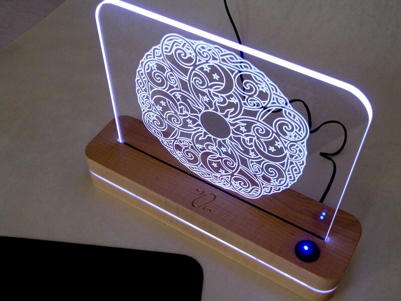 LED Edge lit Engraved Acrylic light. | Etsy