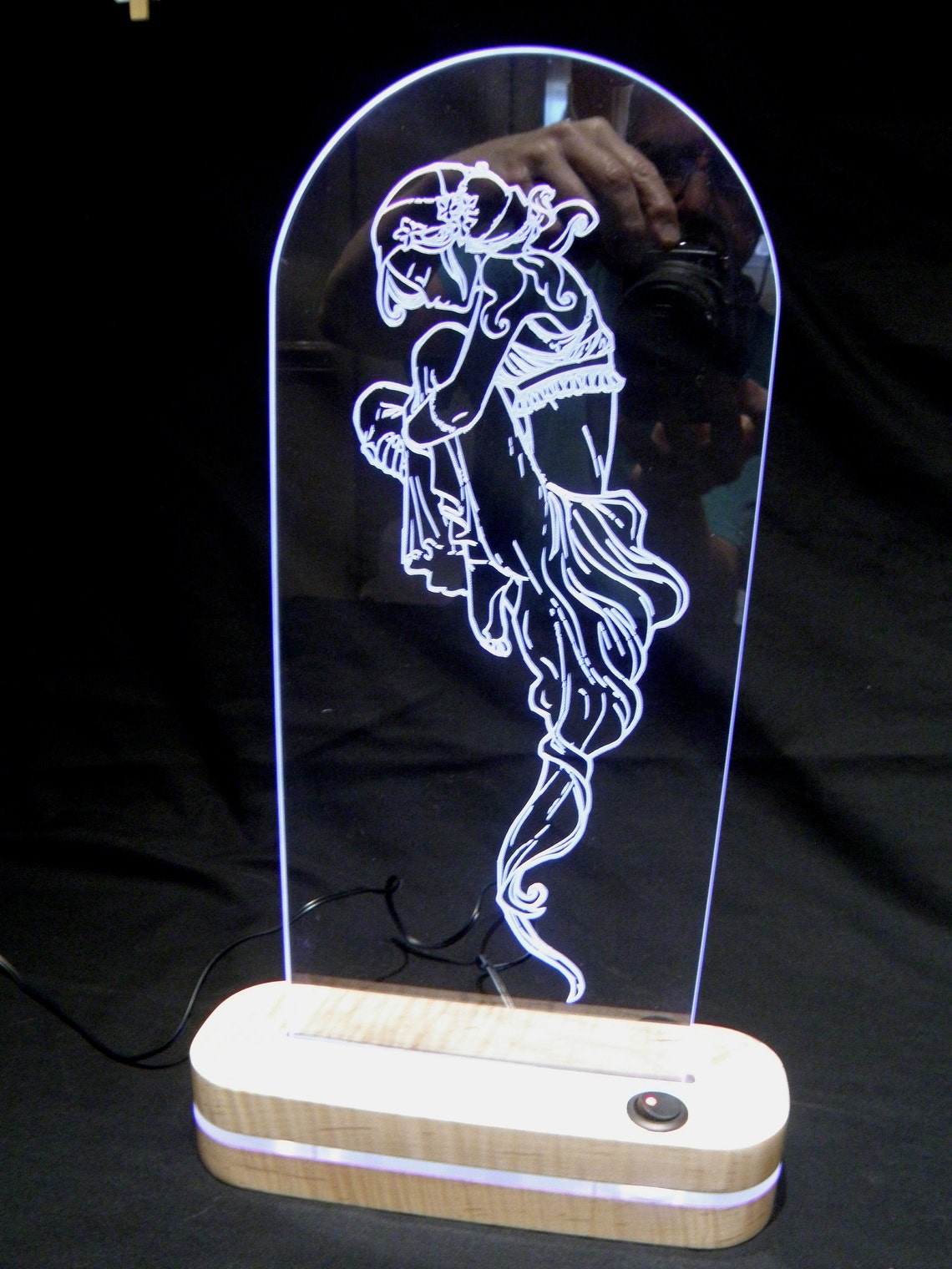 LED Edge lit Engraved Acrylic light. | Etsy