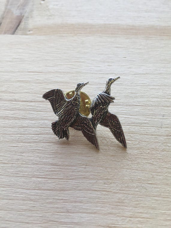 2 Ducks Flying Pewter Pin/ Brooch/ Badge - Etsy UK