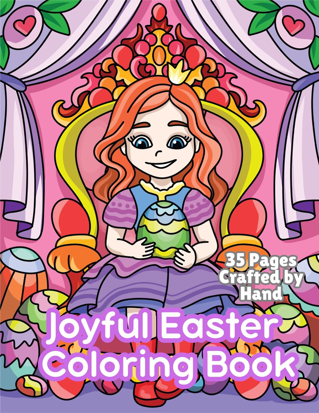 Easter Joy Coloring Book | Printable Coloring Pages Activity Kids Teens ...