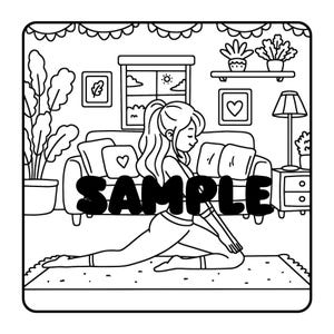 Relaxing Cozy Girl Moments Coloring Book | Set of 40 Stress Relief ...