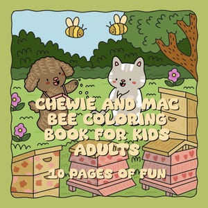 Cute Coloring Book for Teens and Adults: Chewie & Mac Animal Friends ...