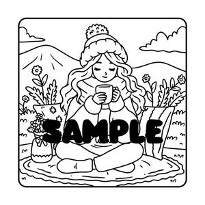 Relaxing Cozy Girl Moments Coloring Book | Set of 40 Stress Relief ...
