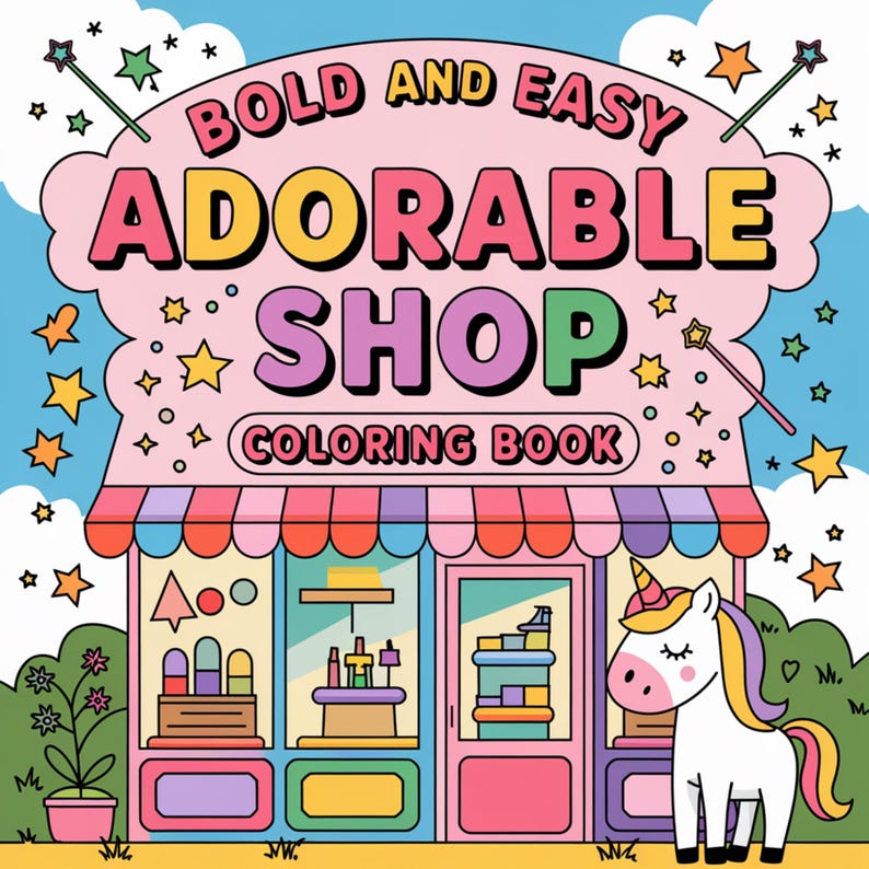 Adorable Shops With Fluffy Friends Coloring Pages | 30 Bold Easy Thick ...