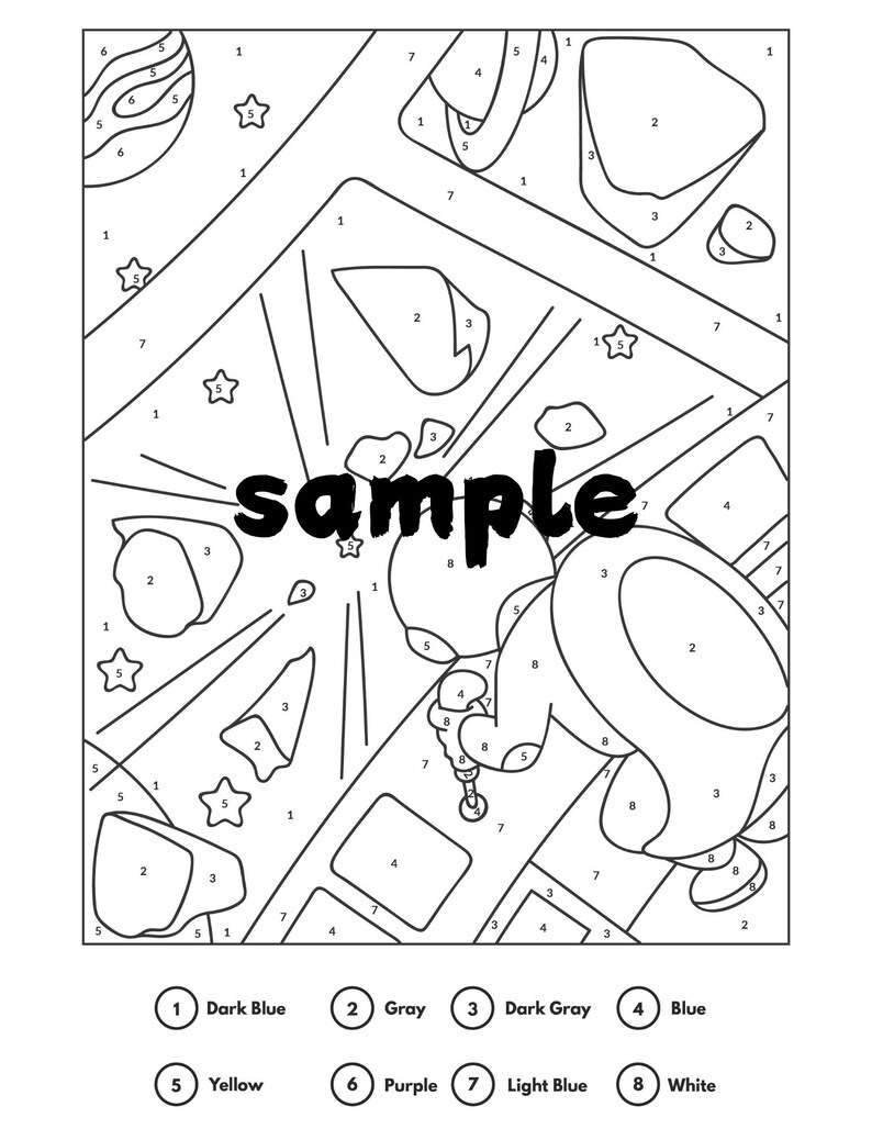 30 Astronauts Color by Numbers Coloring Pages for Kids; Color by Code ...