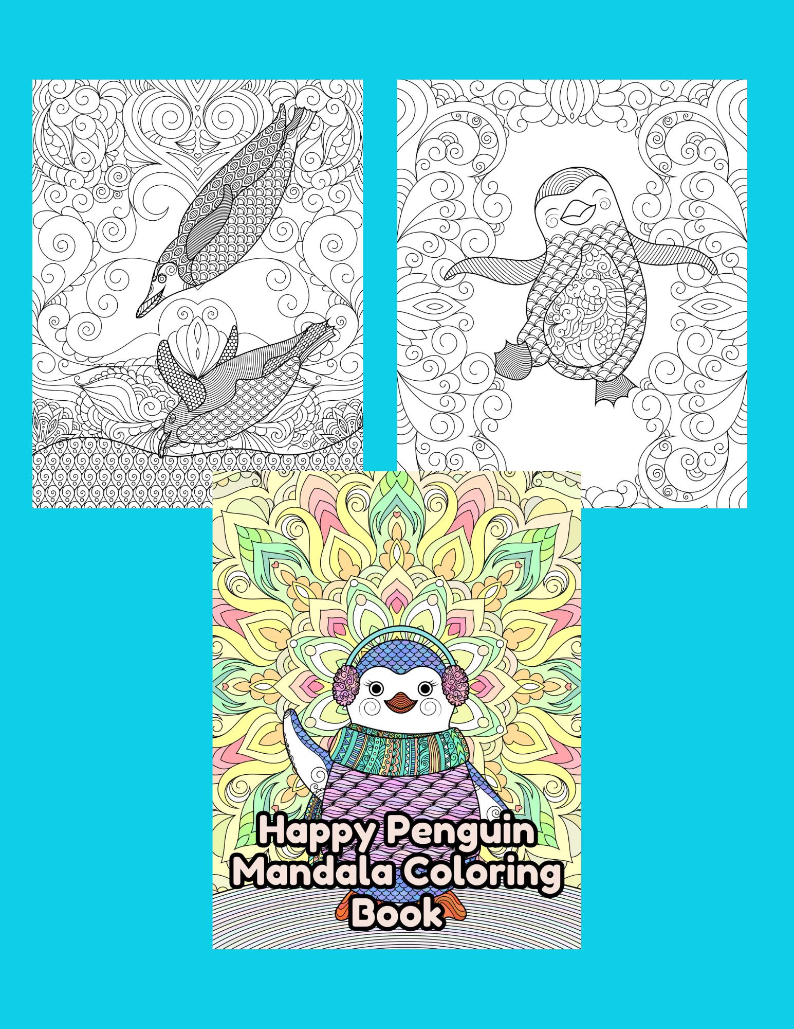 Penguin Mandala Animal Coloring Pages | Mandala Coloring | 34 Coloring ...