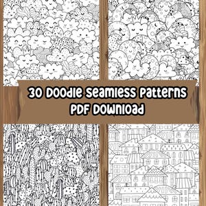 30 Cute Doodles Pattern Coloring Book | Pages for Adults, Download ...