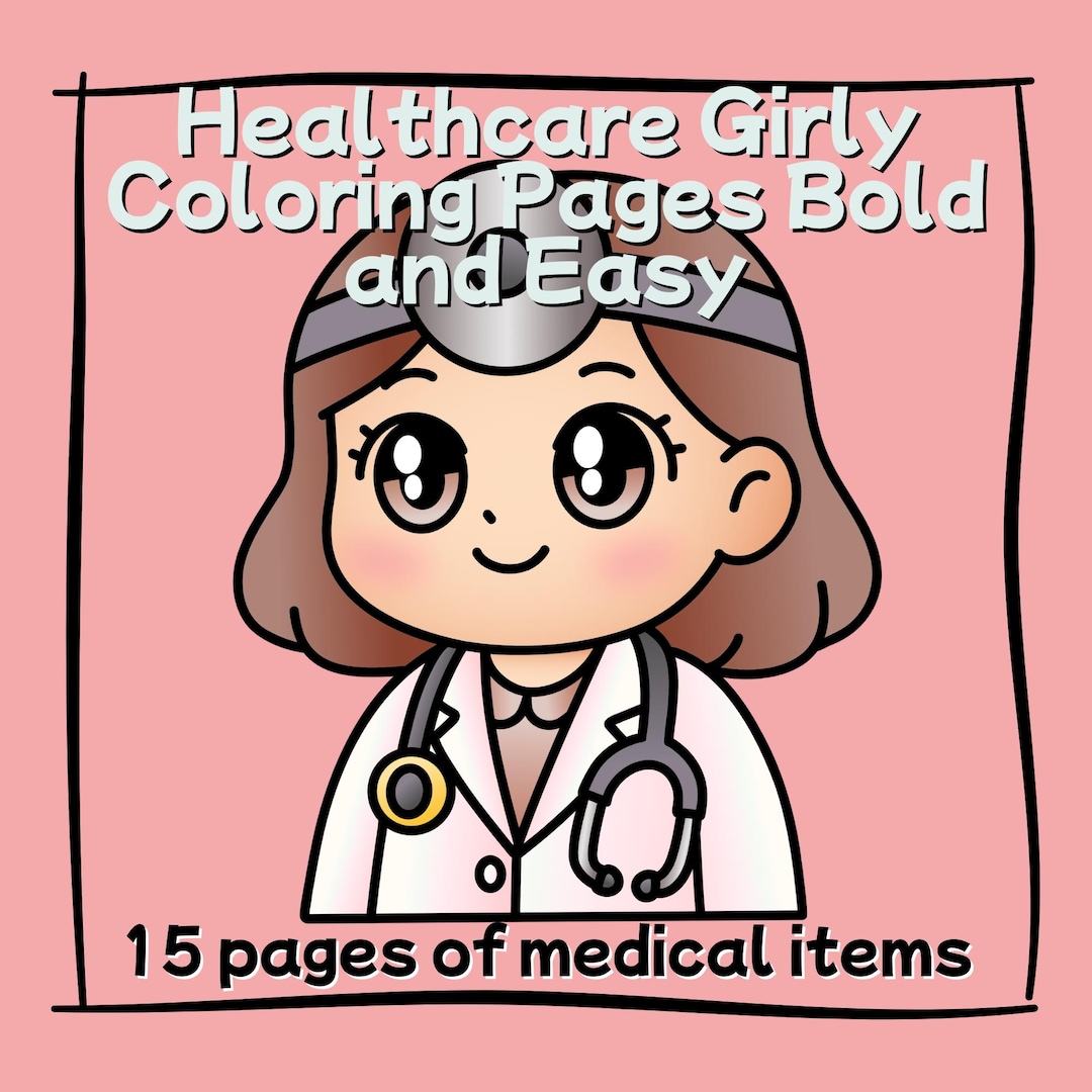 Healthcare Coloring Book: Girly Medical Designs (PDF Printable Download ...