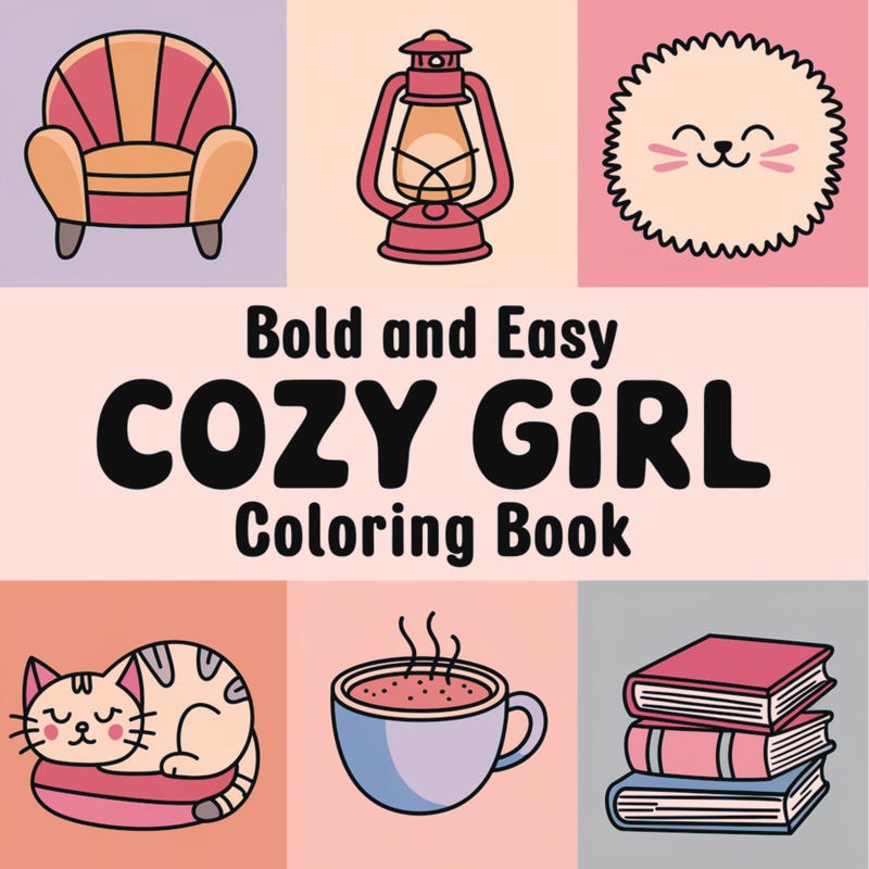 Cozy Girl Coloring Book - Etsy