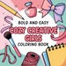 Cozy Creative Girls Printable Coloring Book | 36 Simple Bold Colouring ...