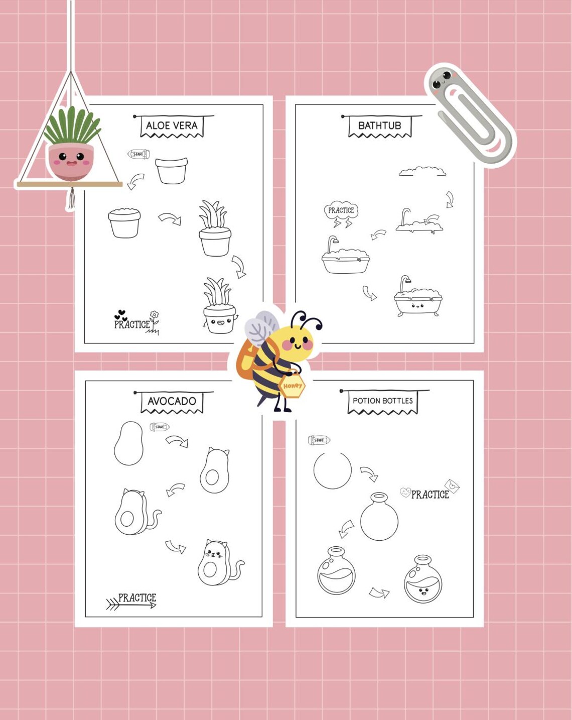Printable How to Draw Cute Things Activity Book for Kids PDF (101 Pages ...