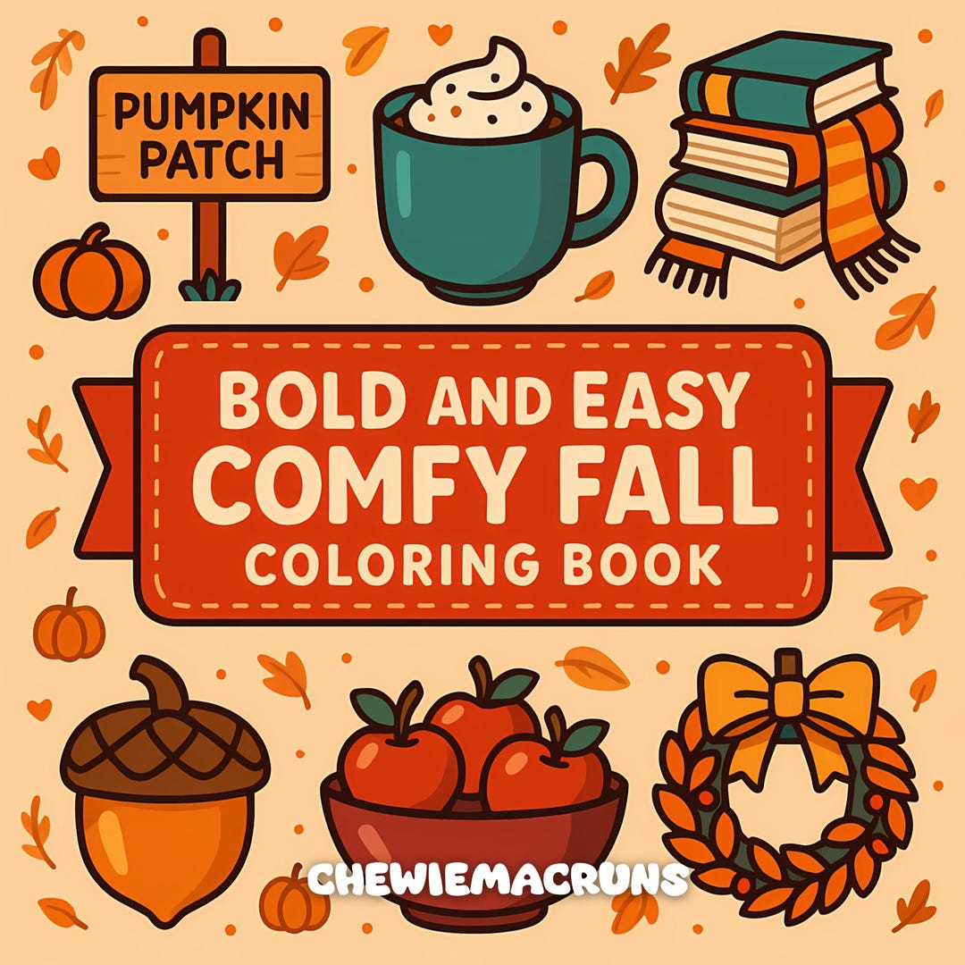 Fall Coloring Book PDF | Cozy Autumn Coloring Pages for All Ages | Bold ...