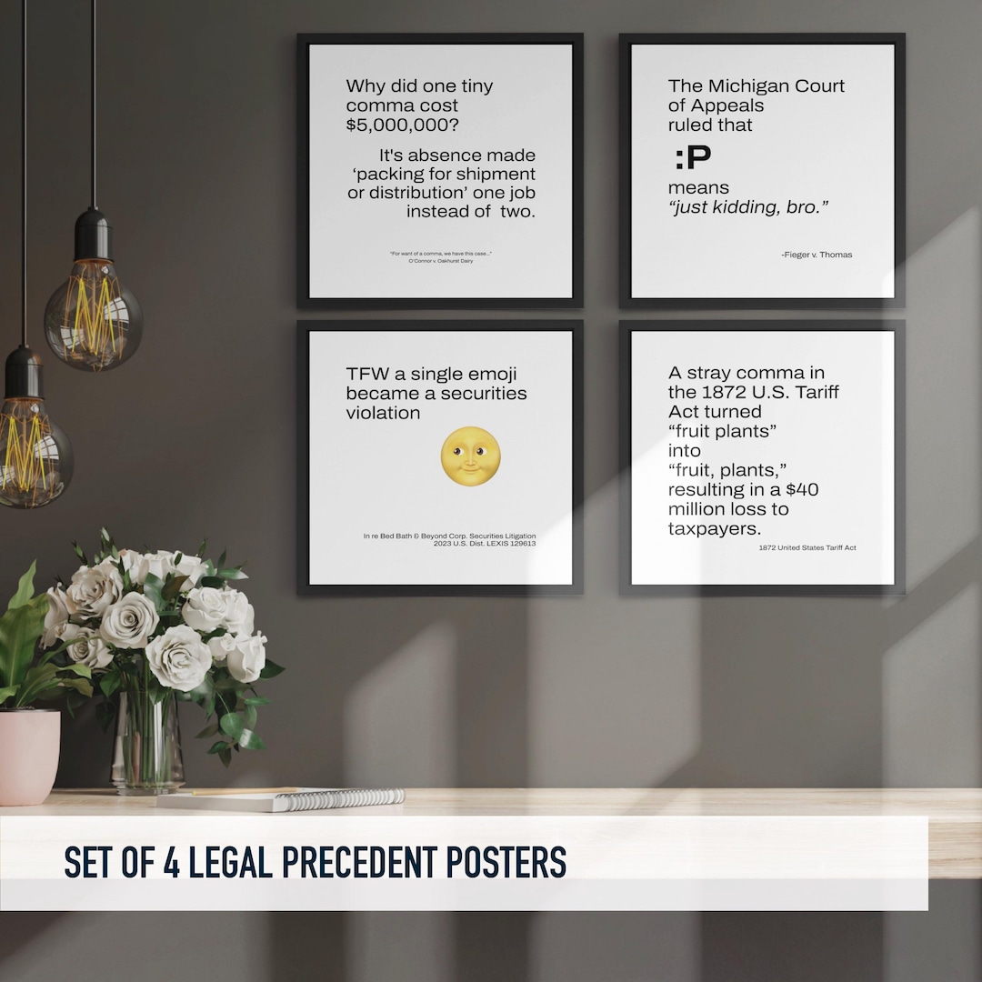 Oxford Comma, Emoji & the Law Art Prints (set of 4): Gift for Attorneys ...