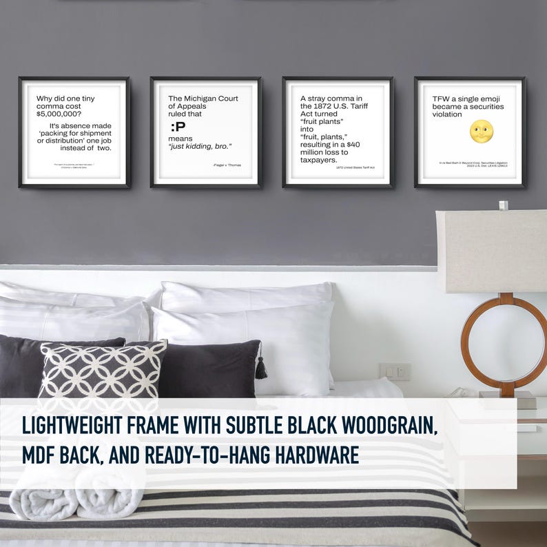 Oxford Comma, Emoji & the Law Art Prints (set of 4): Gift for Attorneys ...