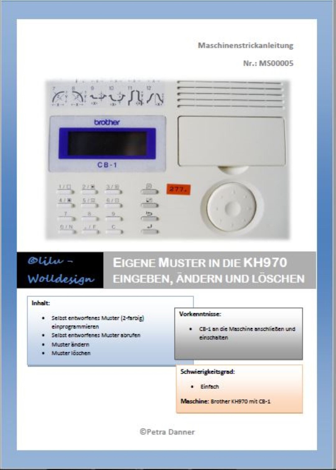 PDF Instructions Knitting Instructions Knitting Machine Programming KH970, MS00005, Knitting - Etsy
