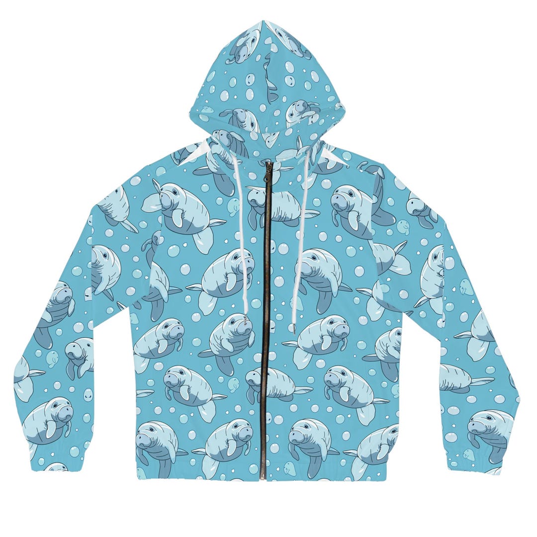Manatee Ocean Animals Seamless Pattern Womens Full-zip Hoodie (AOP) - Etsy