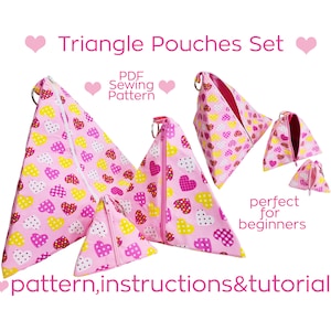 Triangle Pyramid Zipper Bag and Coin Purse PDF Sewing Pattern Set - Etsy