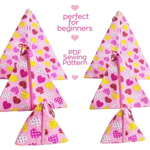 Triangle Pyramid Zipper Bag and Coin Purse PDF Sewing Pattern Set - Etsy