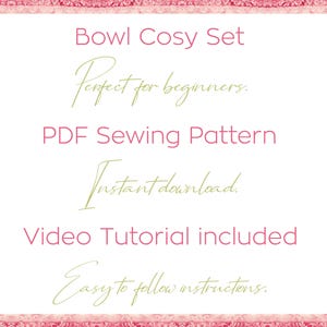 Bowl Cozy Sewing Pattern With Video Tutorial - Cricut Friendly PDF, PNG ...
