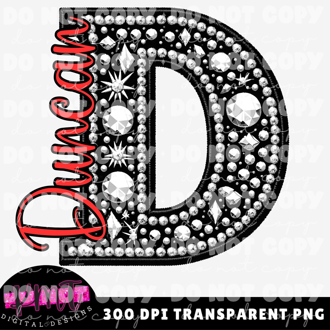 Black Faux Rhinestone Duncan Mascot Red Transparent Digital Download ...