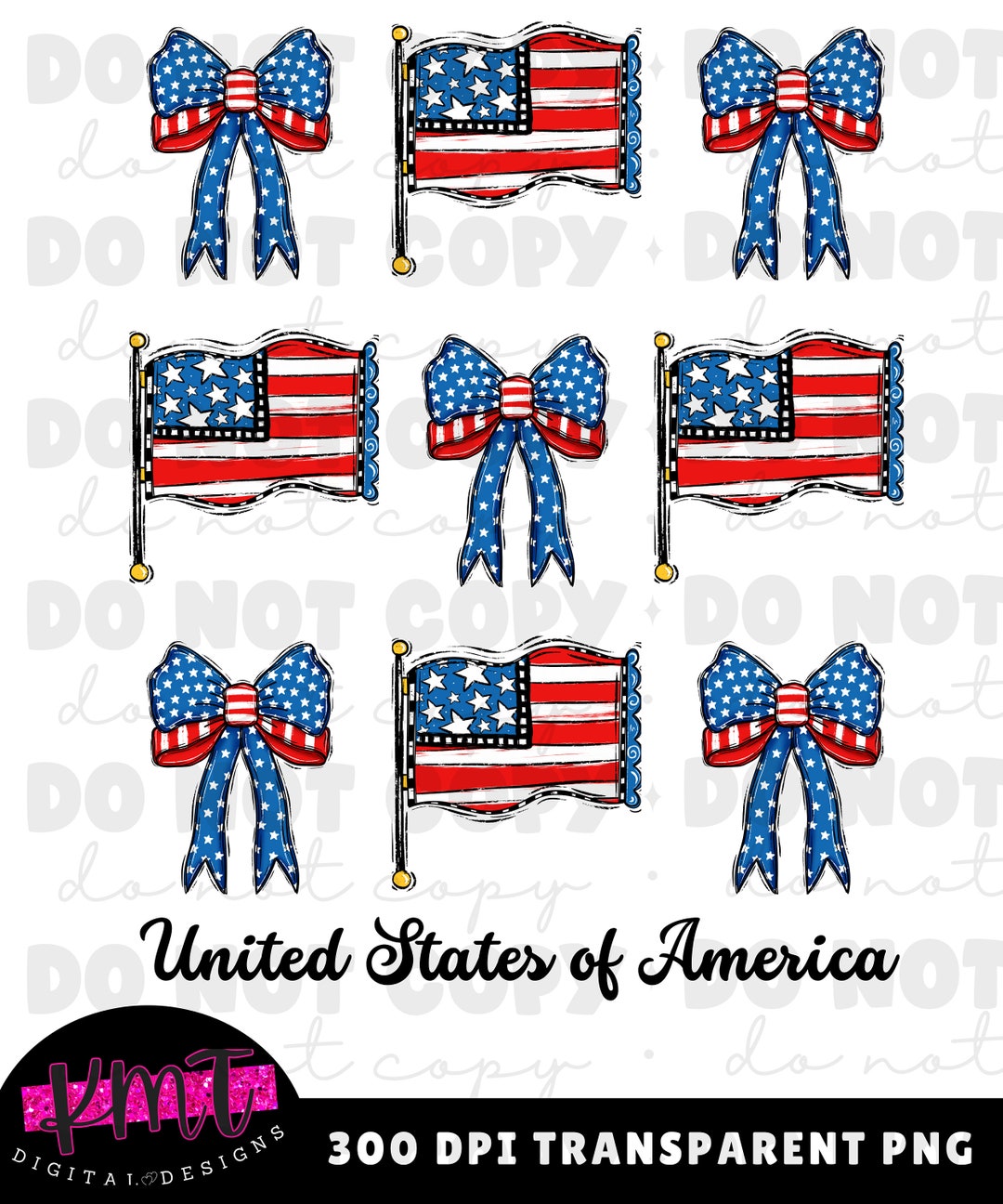 American Flag Patriotic Coquette Bows United States of America 4th of ...