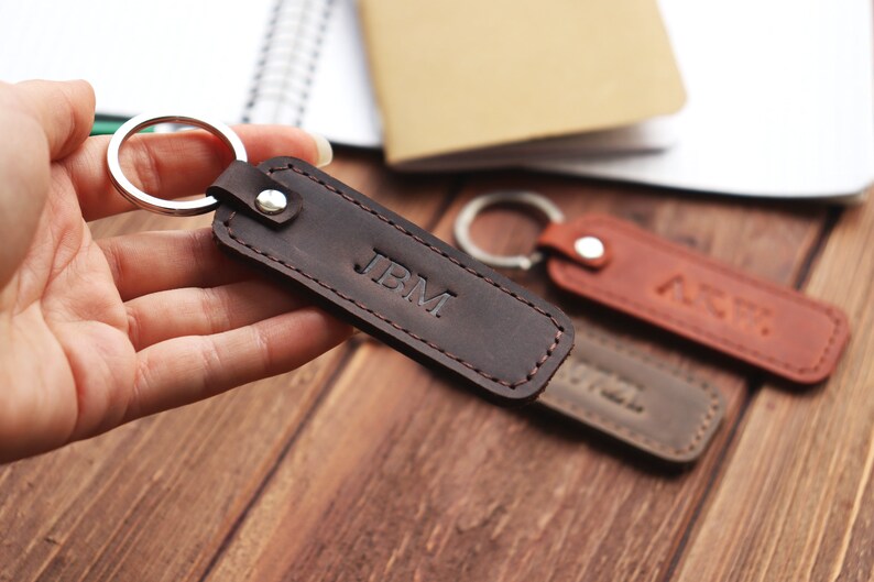 Custom Leather Keychain Leather Key Chain Personalized | Etsy