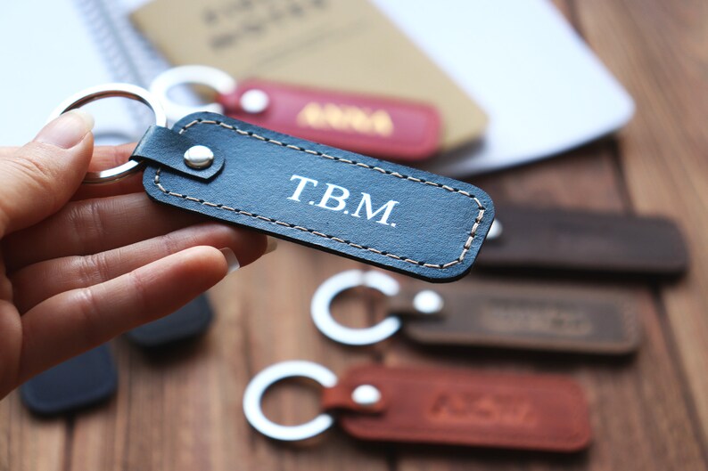 Custom Leather Keychain Leather Key Chain Personalized | Etsy