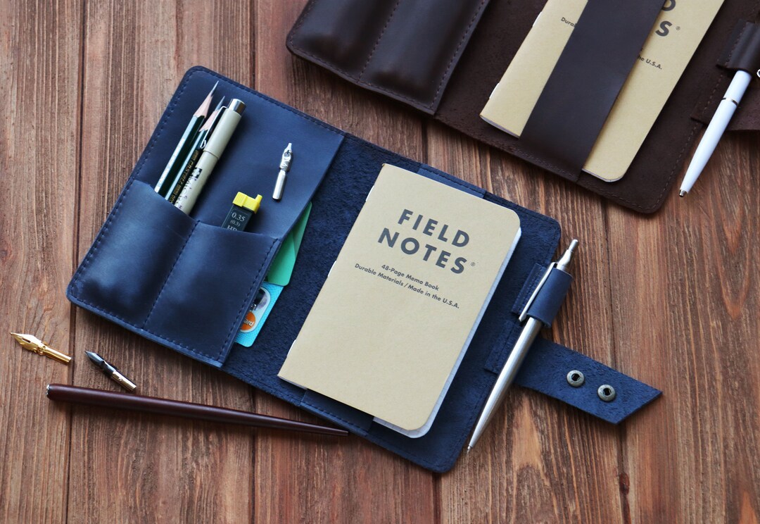 Leather Field Notes Holder Notebook Organizer A6 - Etsy