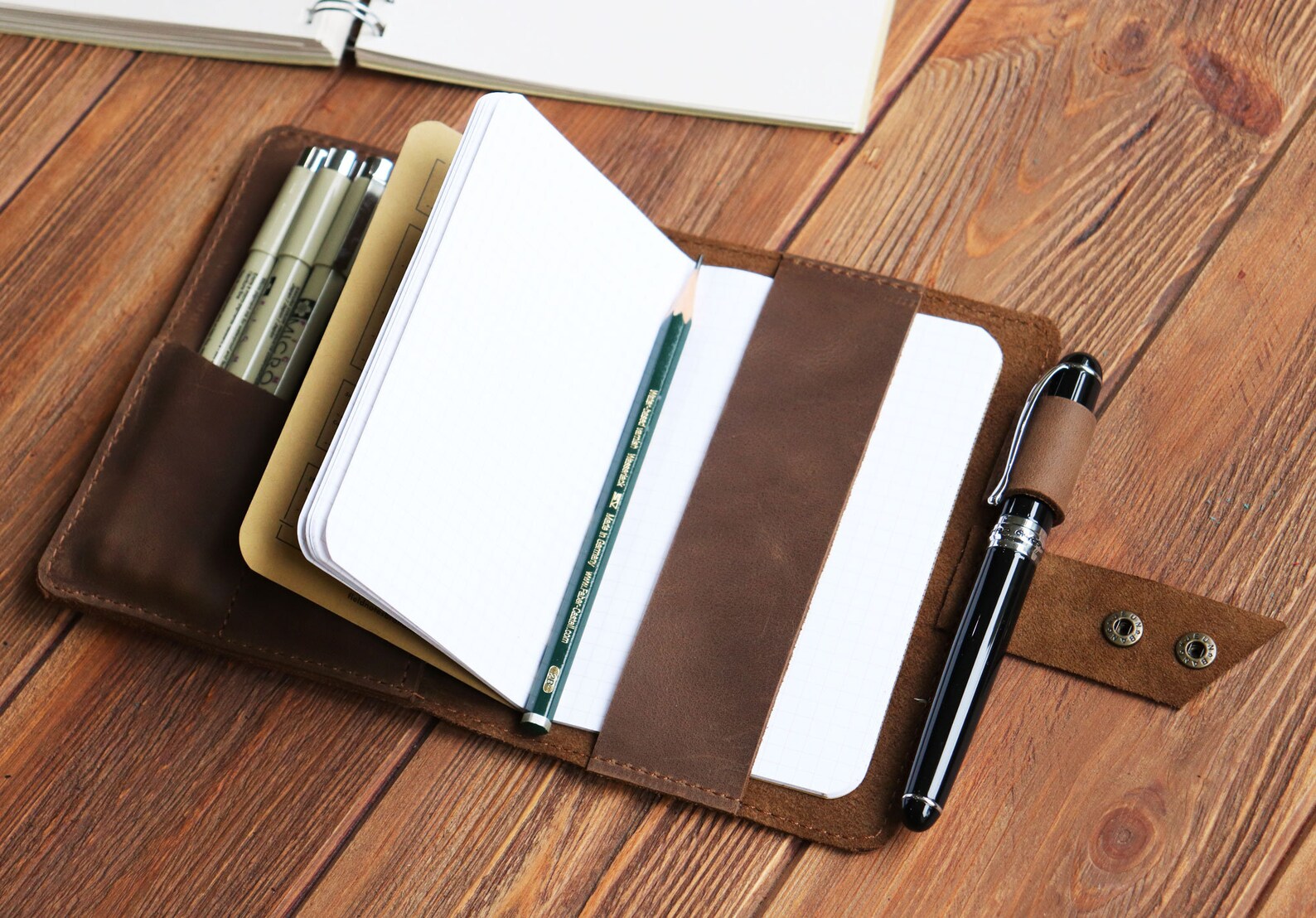 Leather Field Notes Holder Notebook Organizer A6 | Etsy