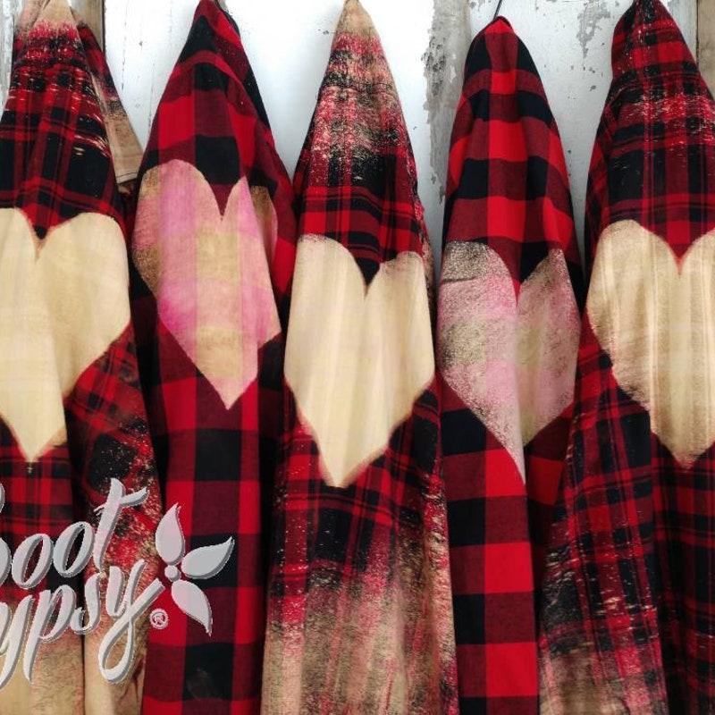 Flannel Shirt With Heart - Etsy