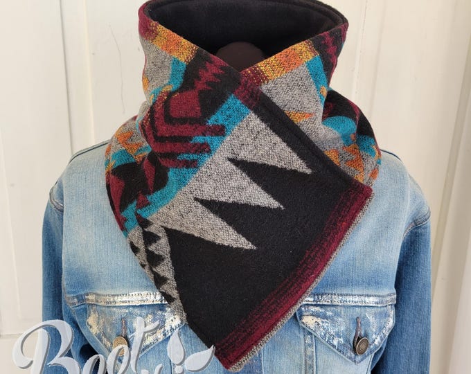 Southwestern Scarf Cowl | Neck Wrap | Cowboy Cowl | Cozy Wrap - Etsy
