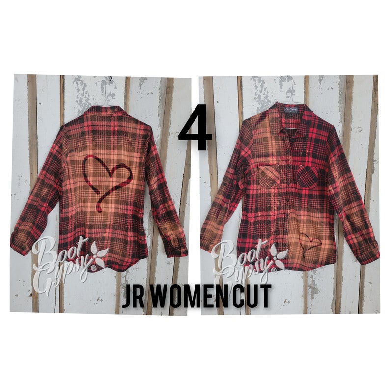 Bleached Heart Flannel Shirt for Valentine's Day - Etsy