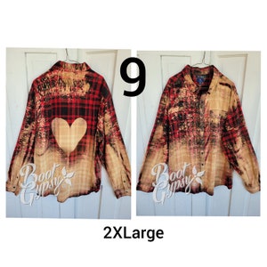 Bleached Heart Flannel Shirt for Valentine's Day Upcycled Flannel Boho ...