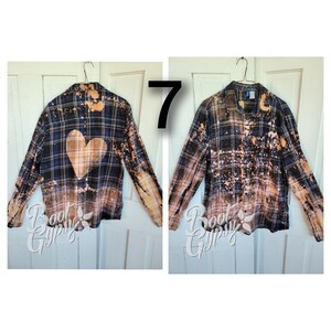 Bleached Heart Flannel Shirt for Valentine's Day Upcycled Flannel Boho ...