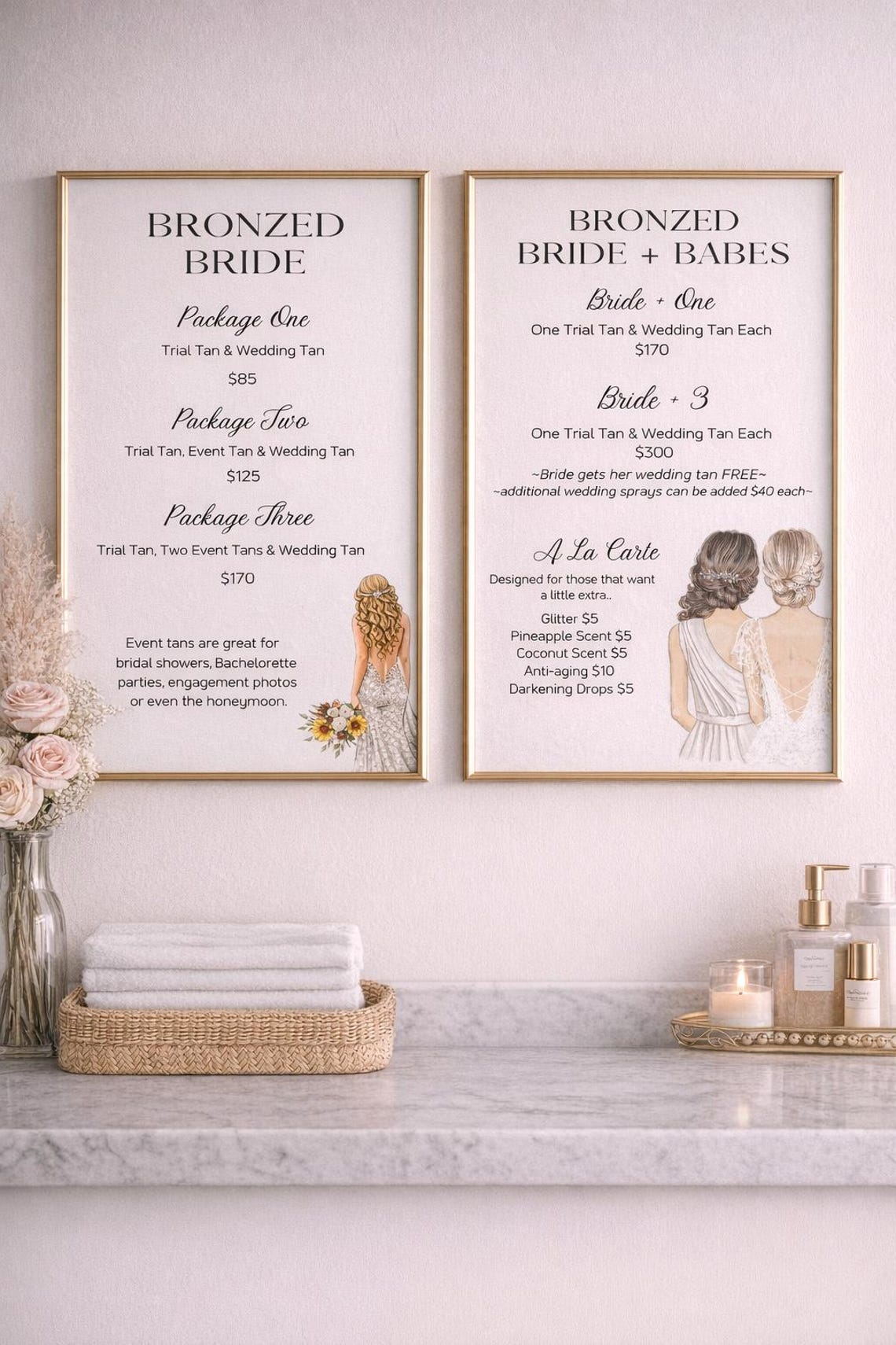 Spray Tan Price List Printable | Bridal Tanning Packages | Wedding ...