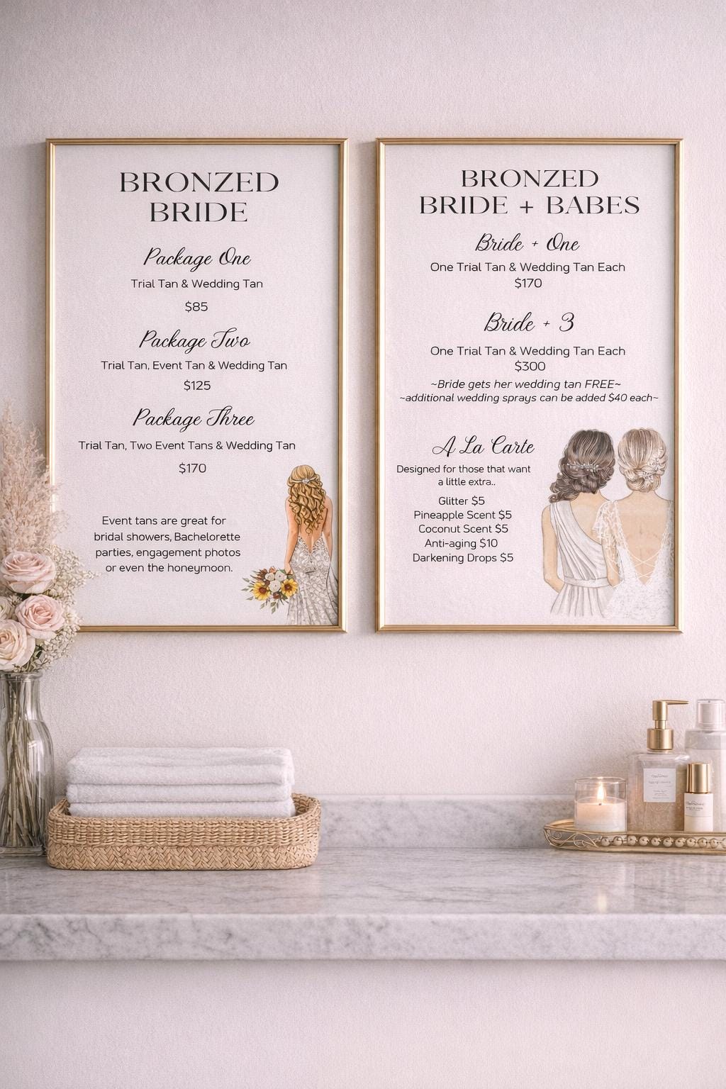 Spray Tan Price List Printable | Bridal Tanning Packages | Wedding ...