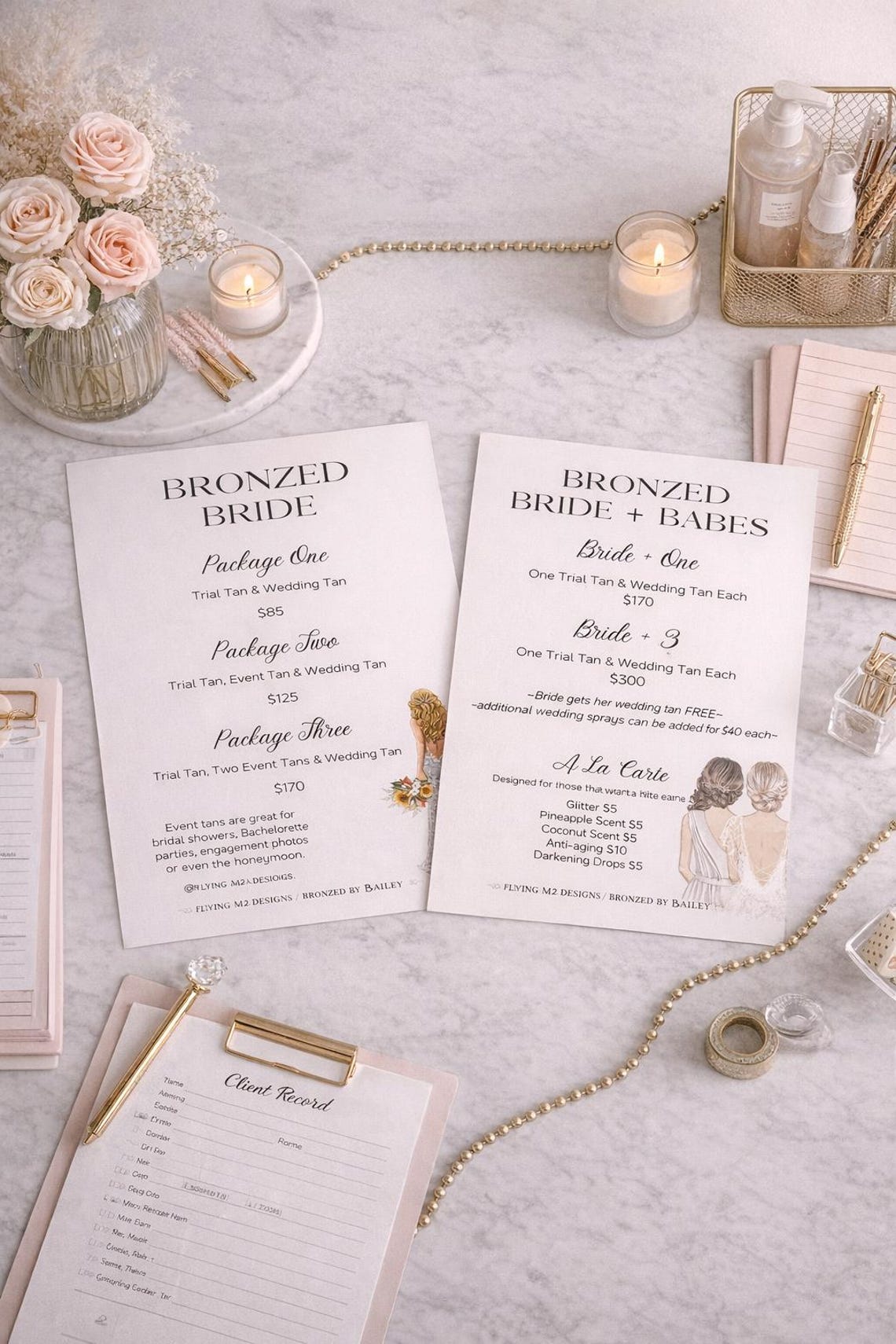 Spray Tan Price List Printable | Bridal Tanning Packages | Wedding ...